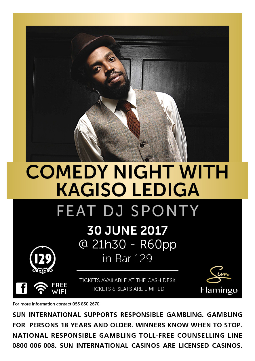 Comedy Night with Kagiso Lediga @ Bar 129 • Kimberley PORTAL