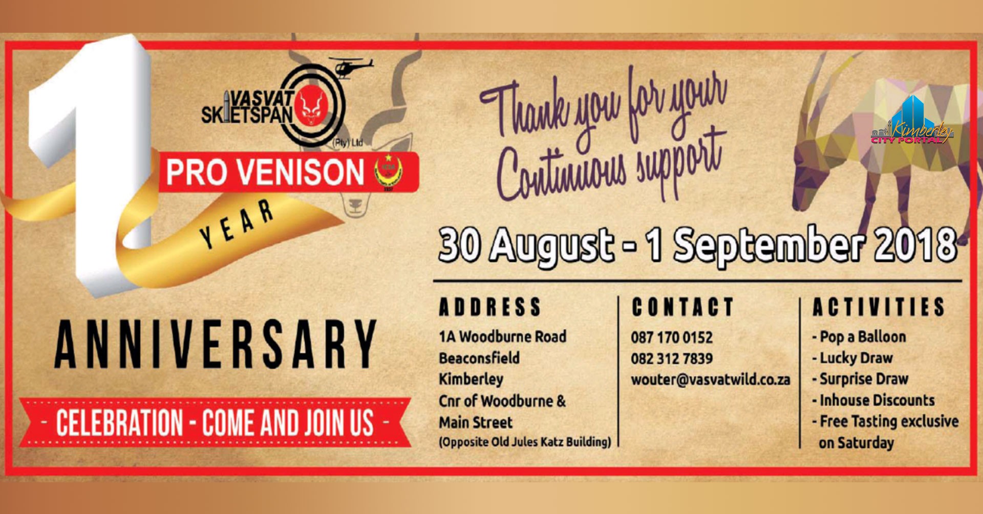 1st Birthday Celebration @ Vasvat Pro Venison • Kimberley PORTAL